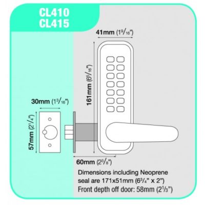 Codelock CL400 Silver Digital Lock c/w Latch - JS Pearson Architectural ...