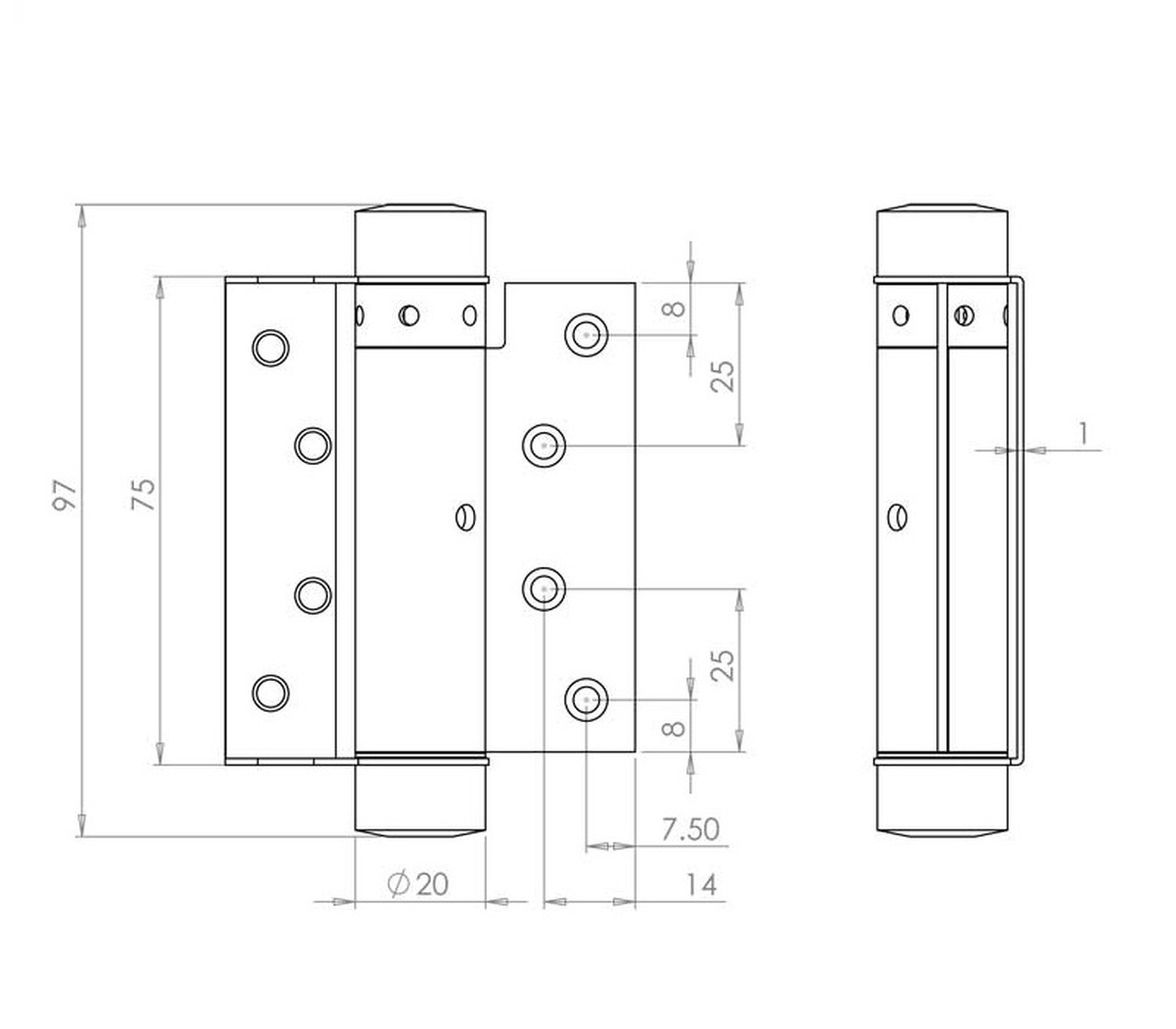 Single Action Spring Hinges - JS Pearson Architectural Ironmongers